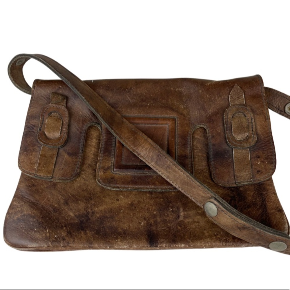 1960’s Vintage Brazilian Leather Shoulder Bag | 8”X11” - Gem